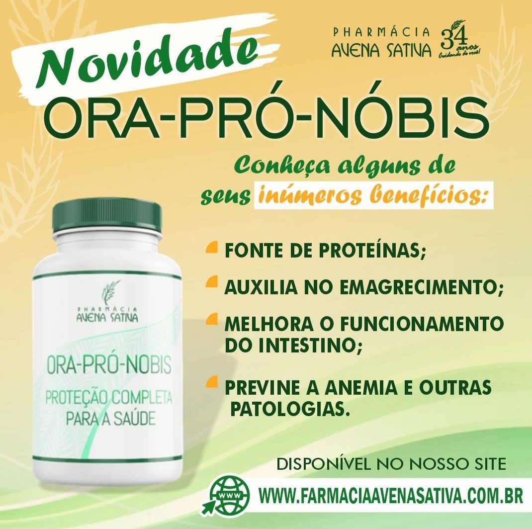 Farmácia Avena Sativa | Ora-Pro-Nóbis 250mg em Cápsulas - Português
